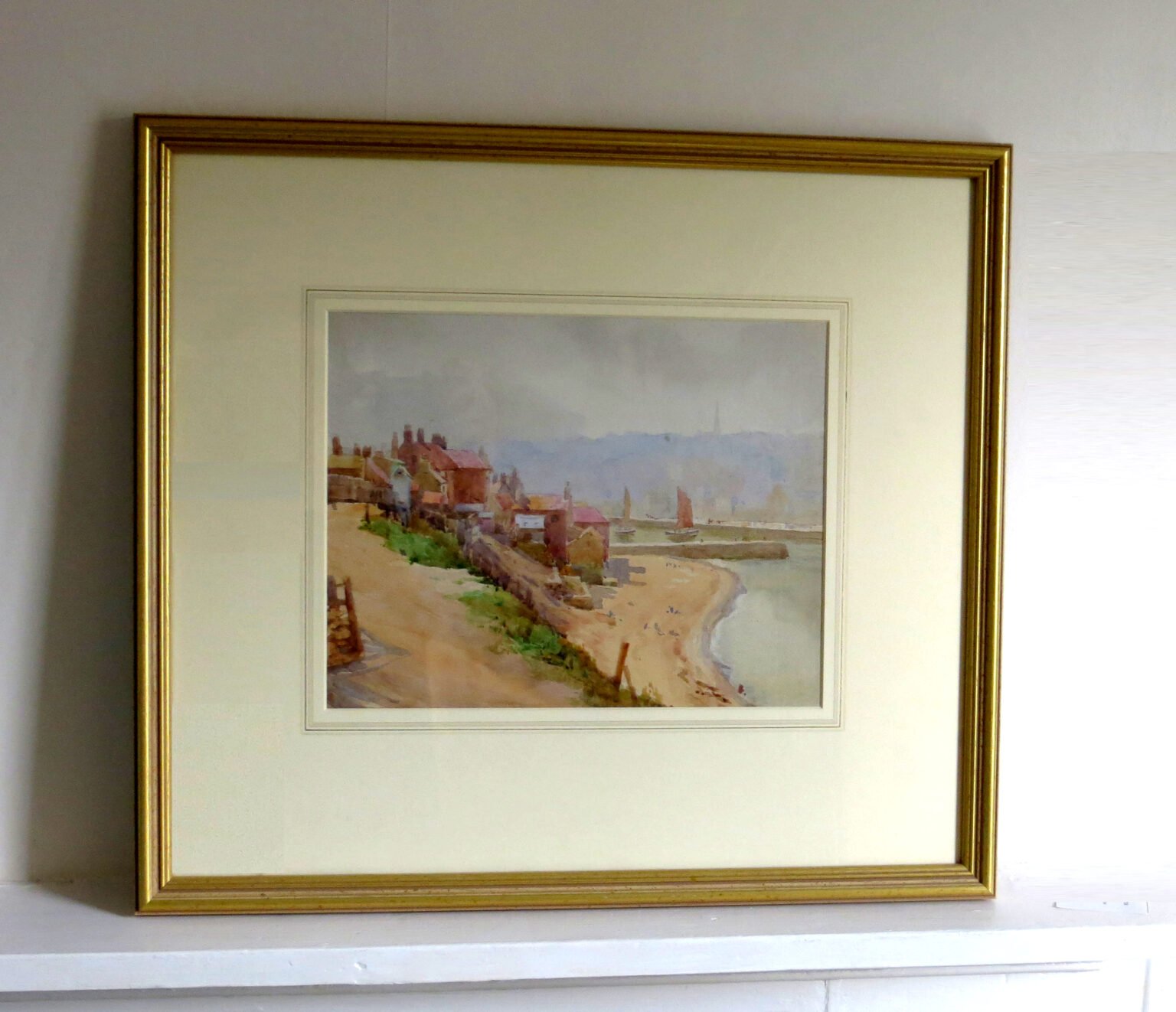 Antique Framed Watercolour of Whitby by Herbert Wilson Foster ...
